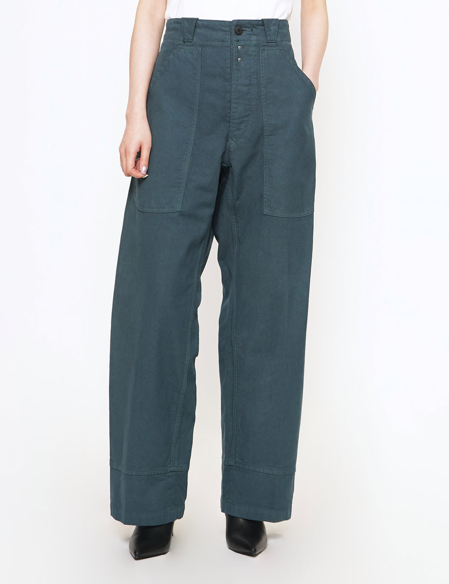 YOKE PEACOCK BLUE GARMENT DYE WORK PANTS – GRAPH LAYER