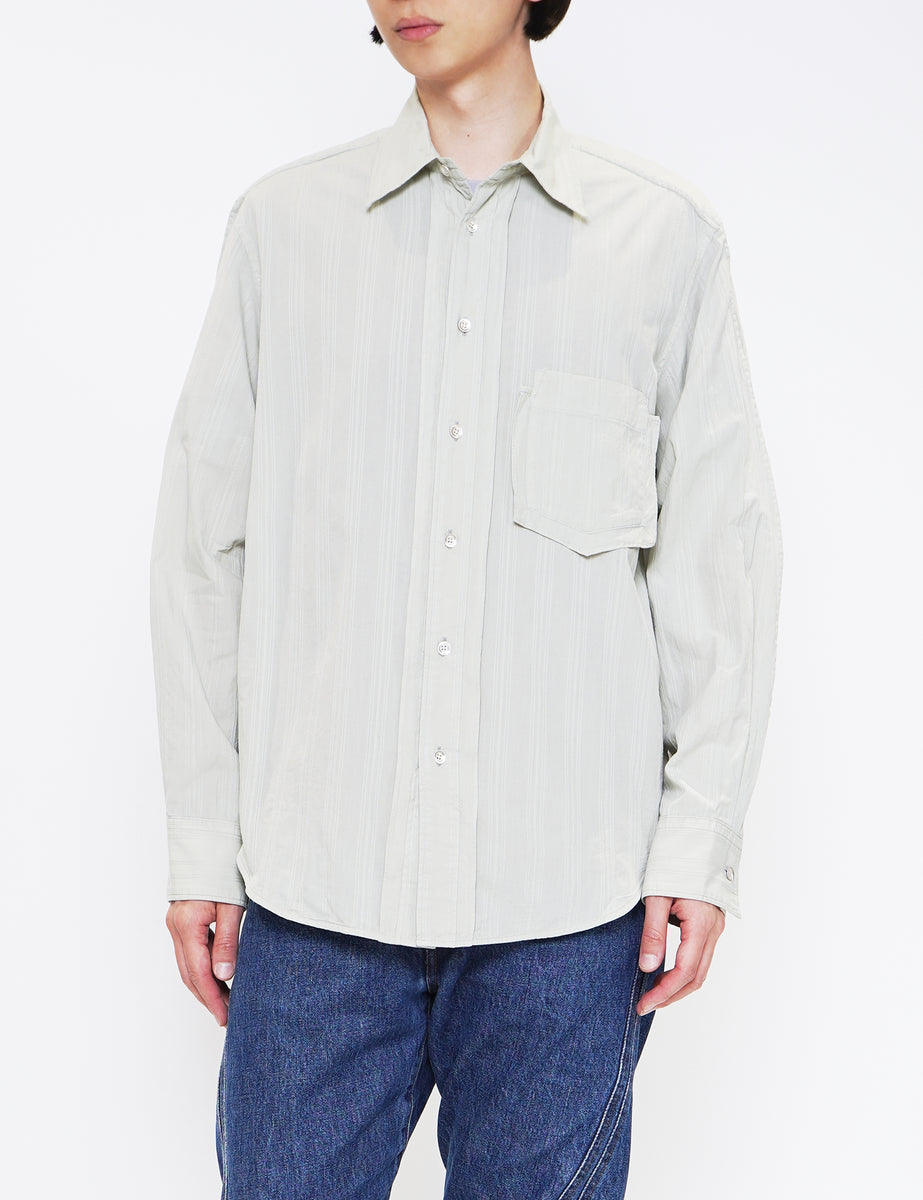 NVRFRGT SAGE GARMENT DYED DOBBY STRIPED SHIRT – GRAPH LAYER